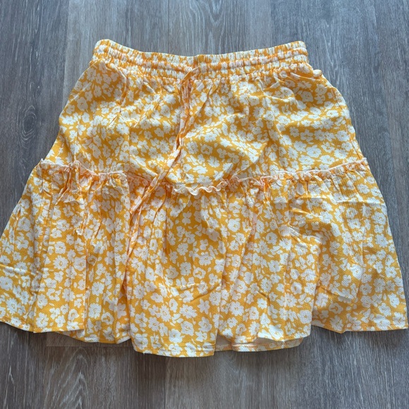 Temu | Skirts | Boho Floral Print Drawstring High Waist Tiered Ruffled ...